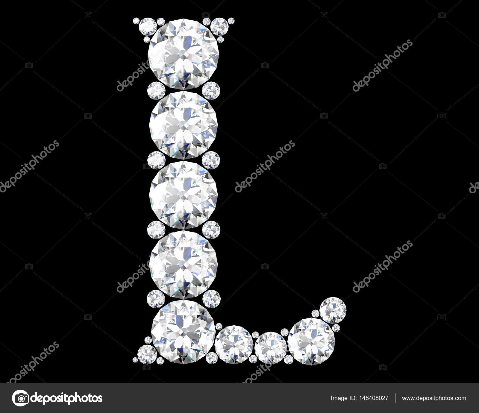 L Letra Em Diamante Letra L Diamante Oro Blanco