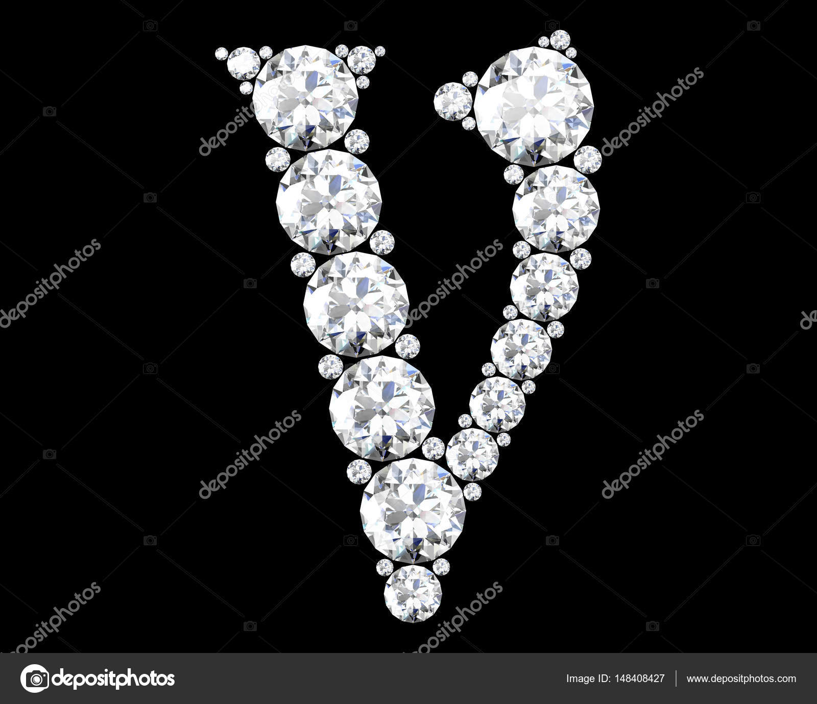 Diamond alphabet, letters from V — Stock Photo © Boykung #148408427