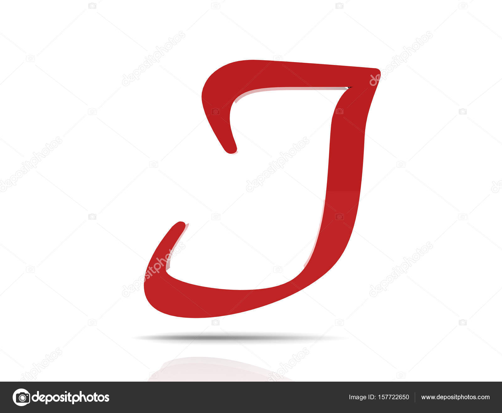 3d brillante colección de letras rojas - J — Foto de stock #157722650 ...