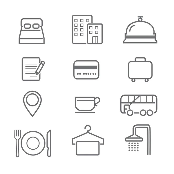 54 Hotel and hotel amenities icons with white background Vector Images ...