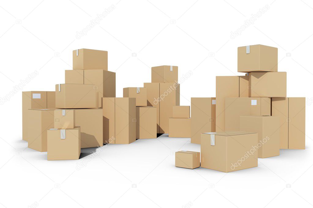 Piles of cardboard boxes — Stock Photo © Wavebreakmedia #125836400 Piles of cardboard boxes — Stock Photo © Wavebreakmedia #125836400
