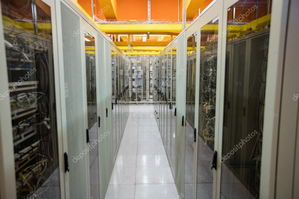 Hallway with a row of servers — Stock Photo © Wavebreakmedia #126945272