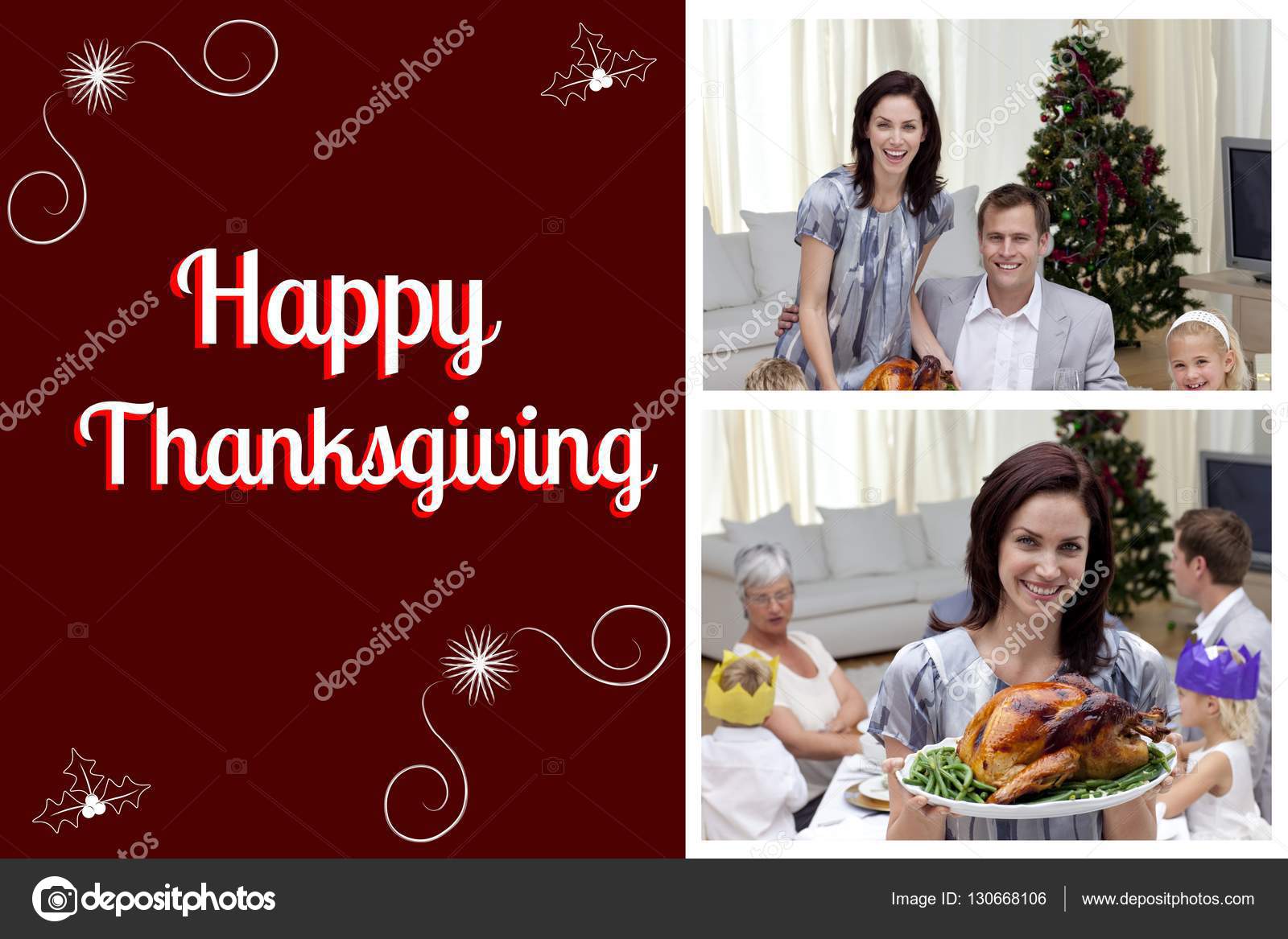 Happy Family and Thanksgiving Message — Stock Photo © Wavebreakmedia ...