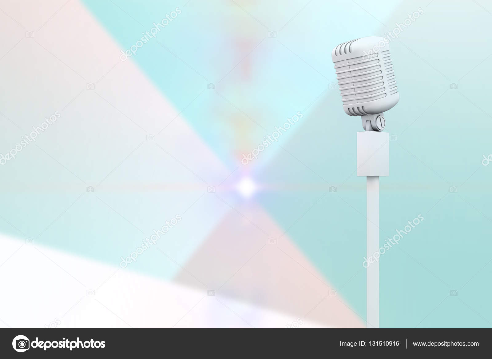 White microphone against different colors — Stock Photo ...