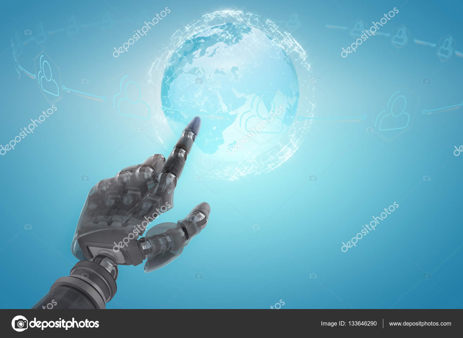 Back robot arm pointing at something — Stock Photo © Wavebreakmedia ...