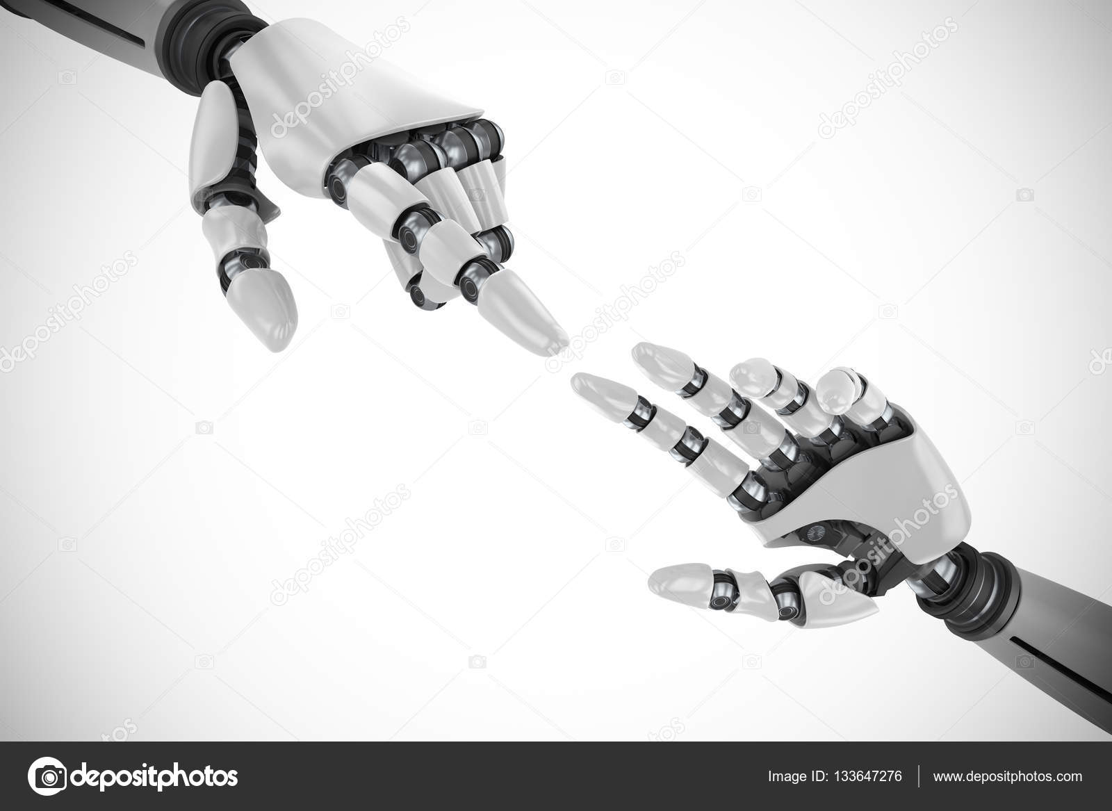 Two robotic arms touching each other — Stock Photo © Wavebreakmedia ...