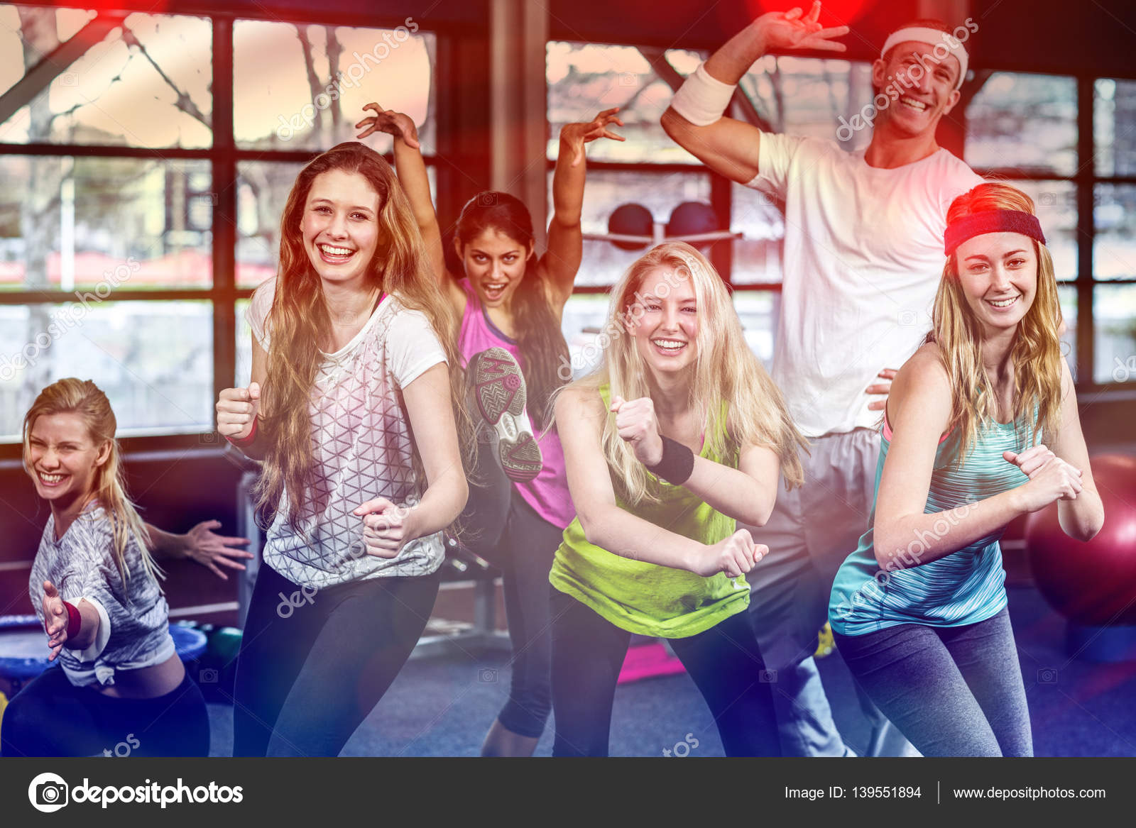 Funny group of dancer posing together — Stock Photo © Wavebreakmedia ...