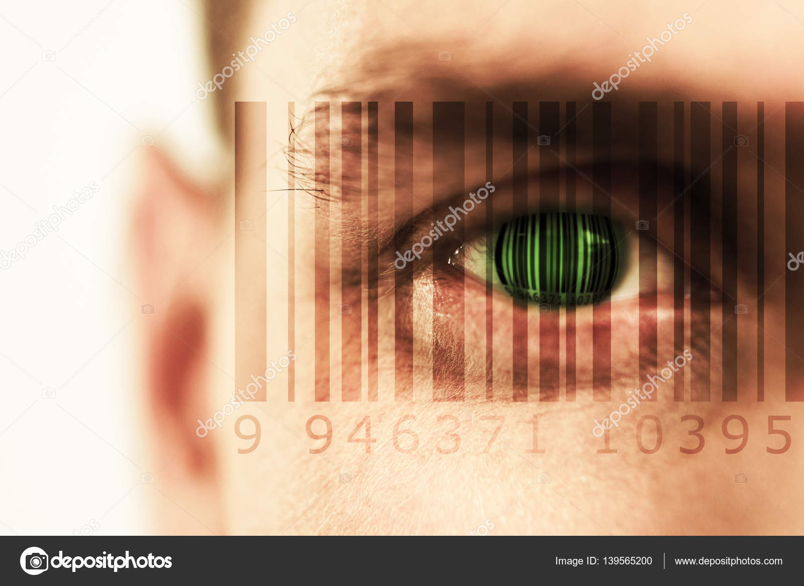 Bar code against man eye Stock Photo by ©Wavebreakmedia 139565200