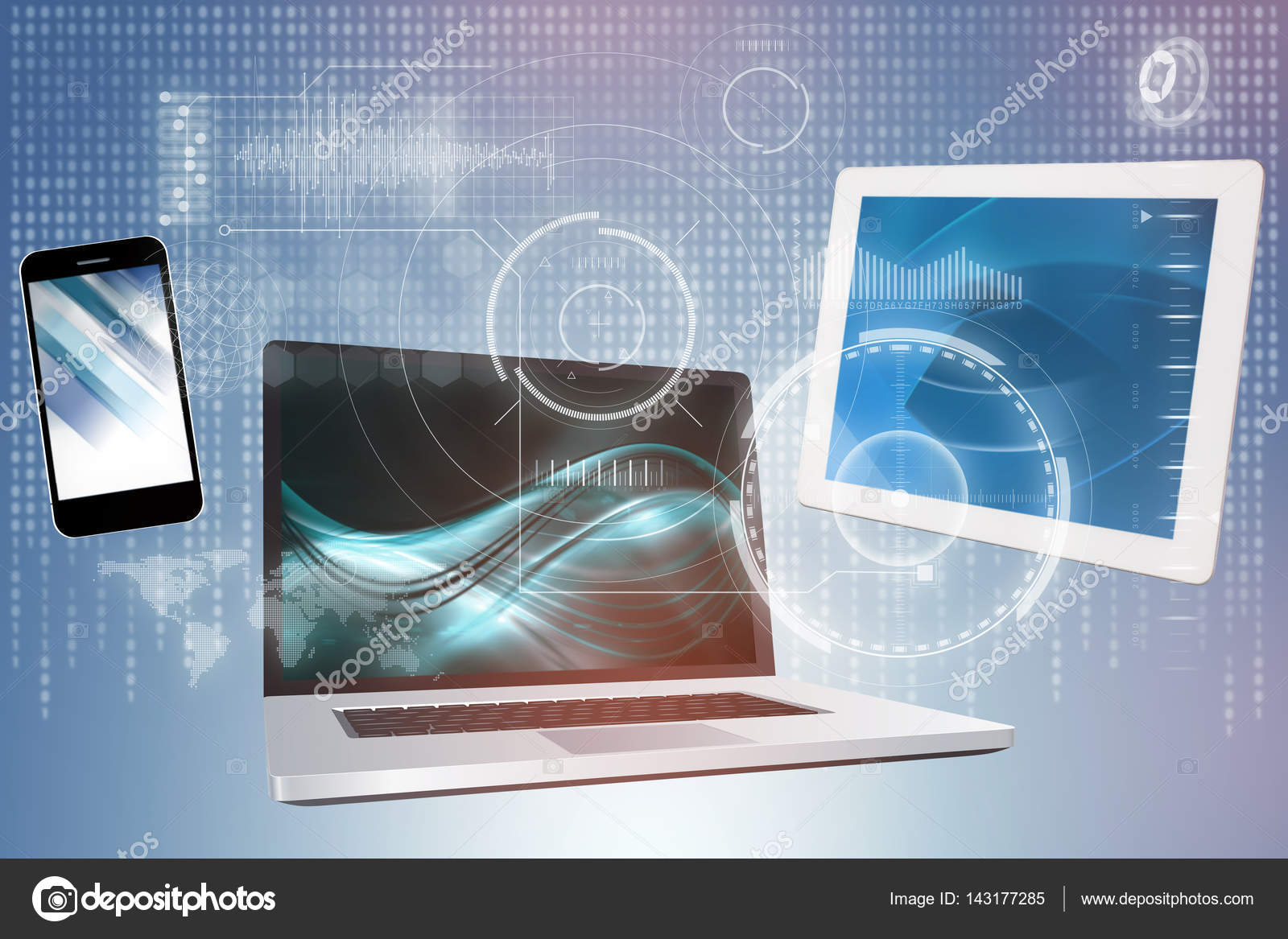 3D-vormen en grafieken — Stockfoto © Wavebreakmedia #143177285