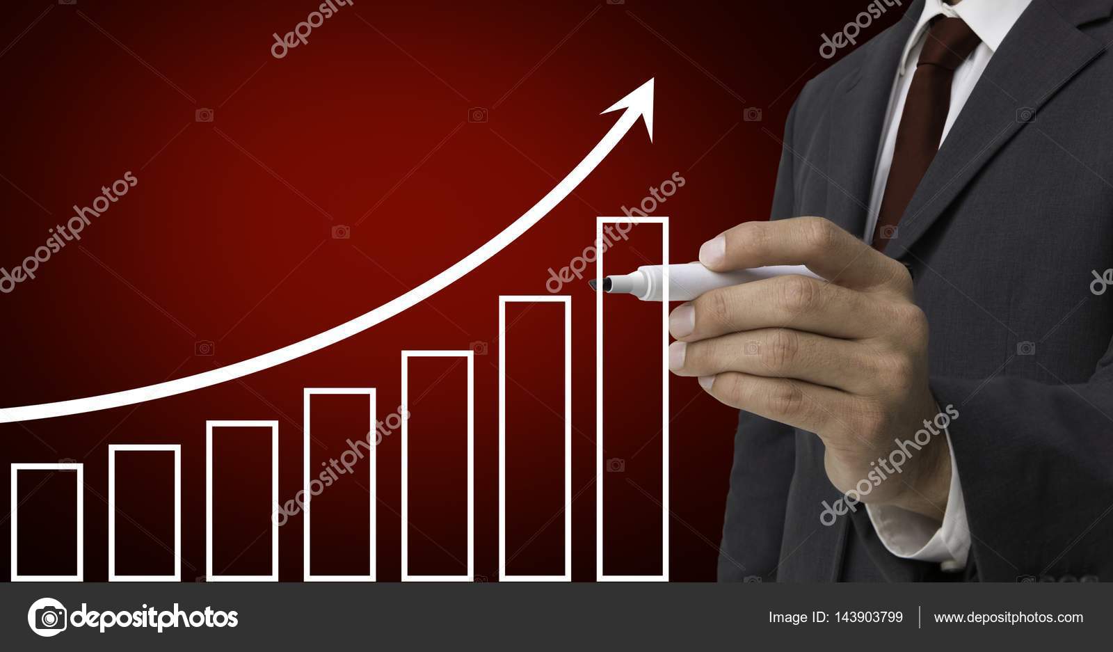 Businessman drawing upward trend graph with marker Stock Photo by ... Businessman drawing upward trend graph with marker Stock Photo by ...