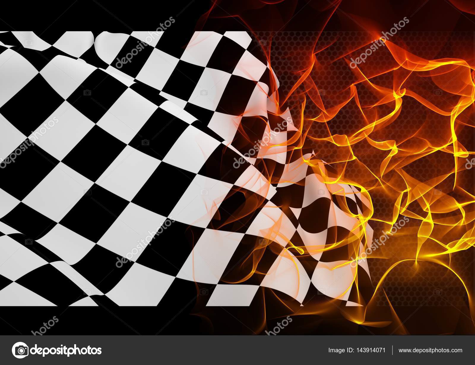 Checker flag and fire — Stock Photo © Wavebreakmedia #143914071