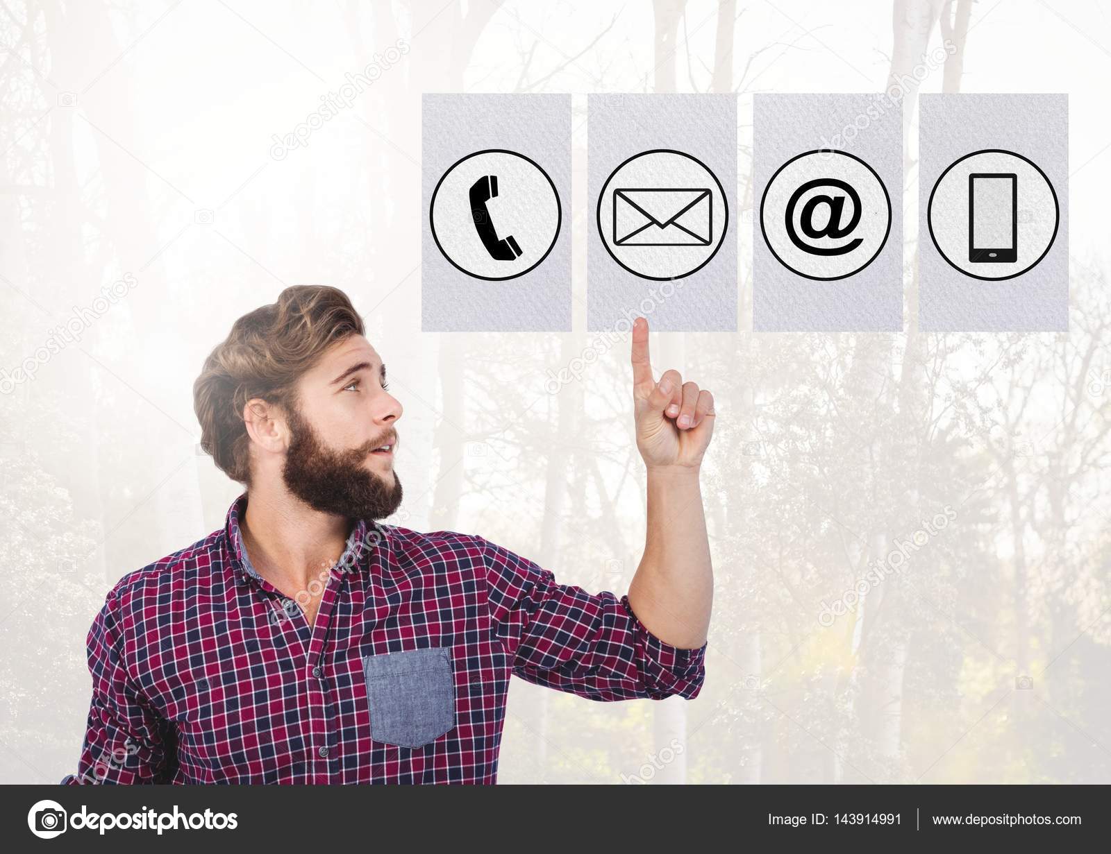 Man with application icons Stock Photo by ©Wavebreakmedia 143914991