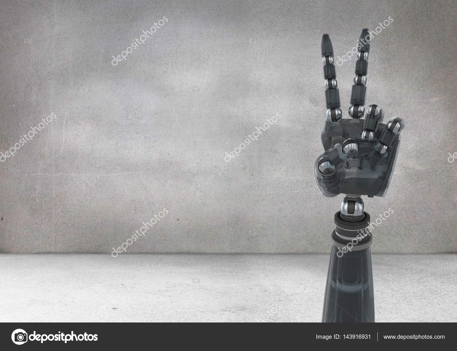 Robot hand showing peace sign Stock Photo by ©Wavebreakmedia 143916931