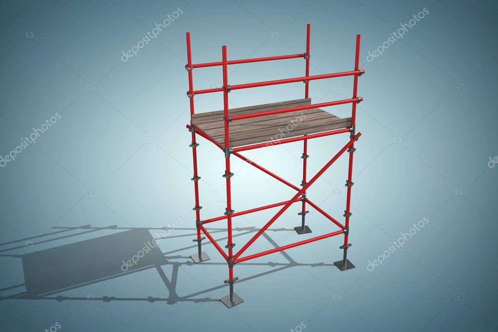 Imagen compuesta de imagen 3d de estructura de andamio rojo 2022