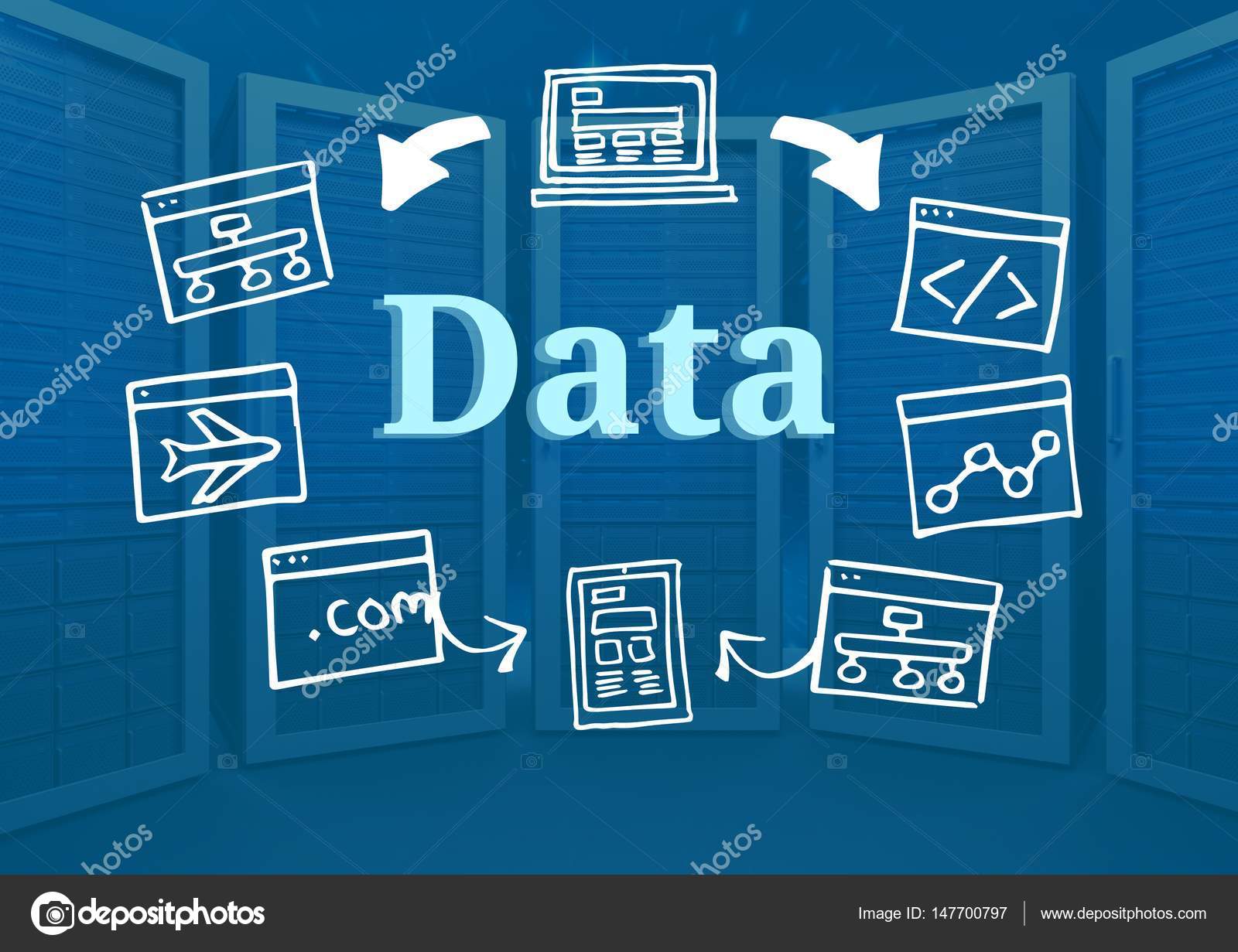 Data text with drawings graphics — Stock Photo © Wavebreakmedia #147700797