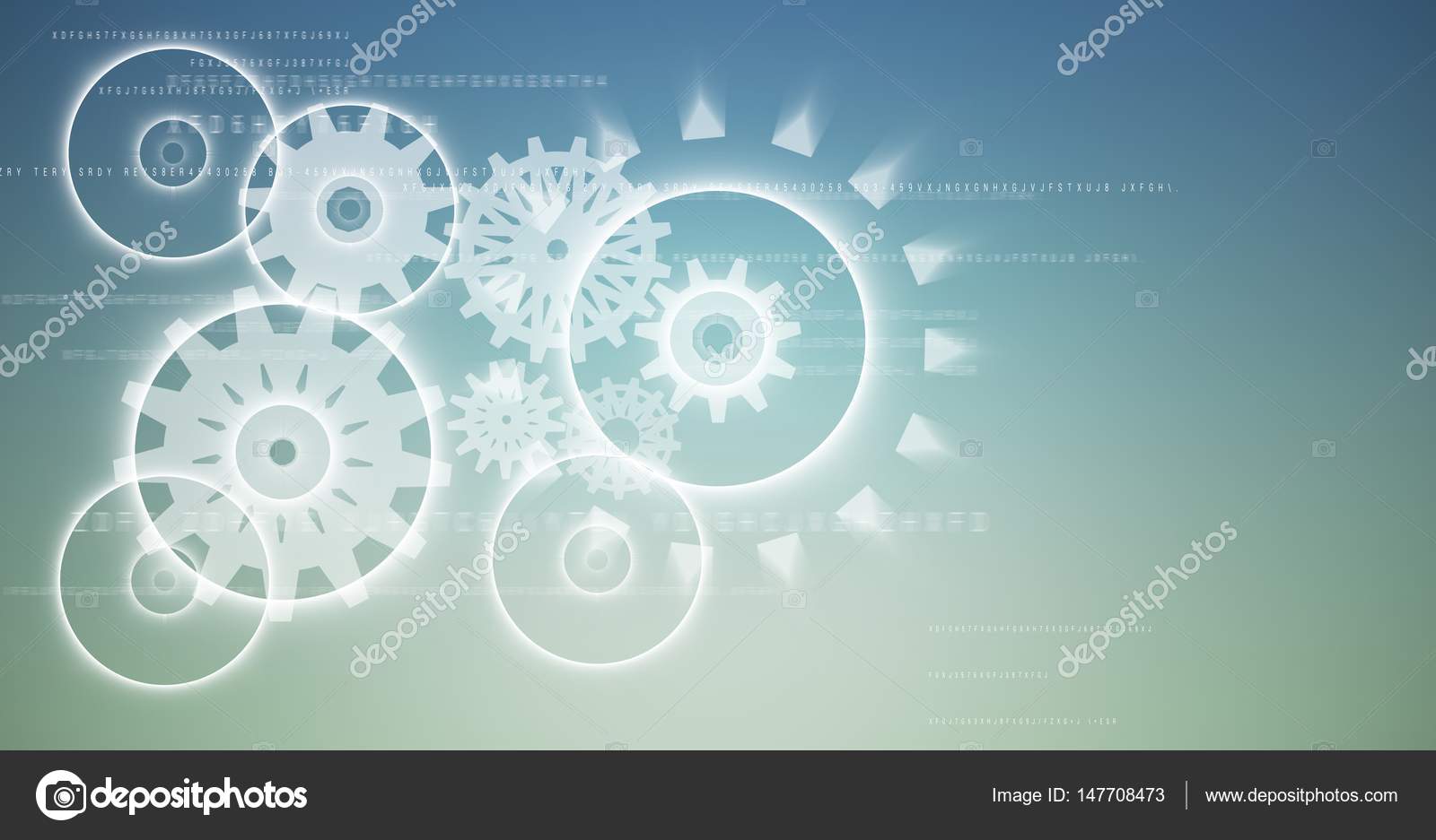 White cog graphics against blue green background Stock Photo by ...