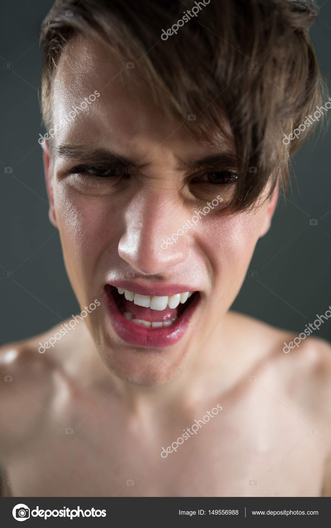 Shirtless androgynous man crying — Stock Photo © Wavebreakmedia #149556988