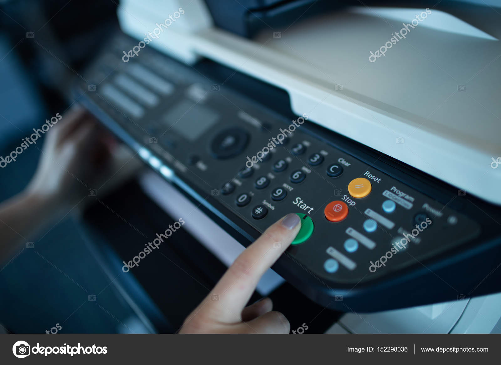 Hand on businesswoman using copy machine — Stock Photo © Wavebreakmedia ...
