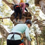 Man climbing a wooden steps in park Stock Photo by ©Wavebreakmedia ...