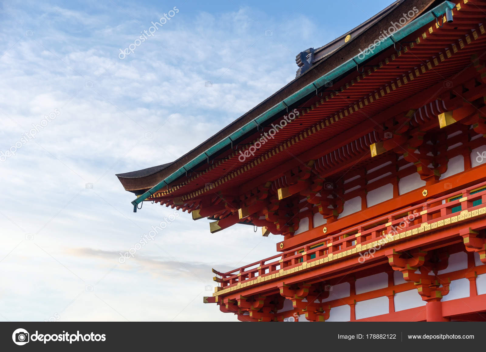 Close View Red Beautiful Buddhist Temple Building Fushimi Inari Shrine ...