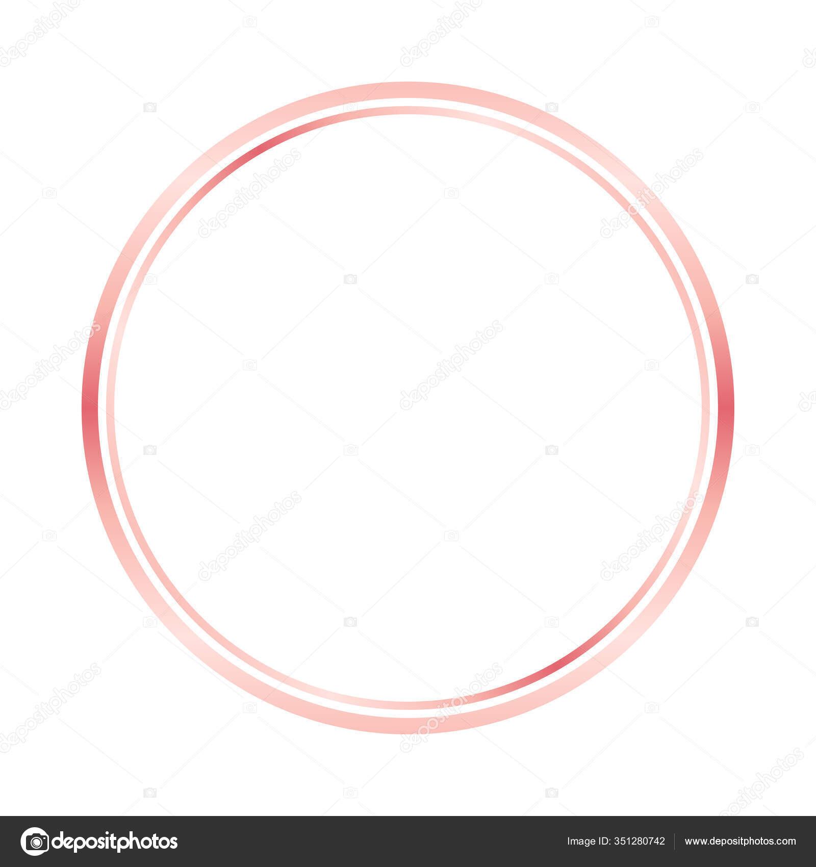 Rose Gold Circle Frame Rose Golden Frame Isolated White Background ...