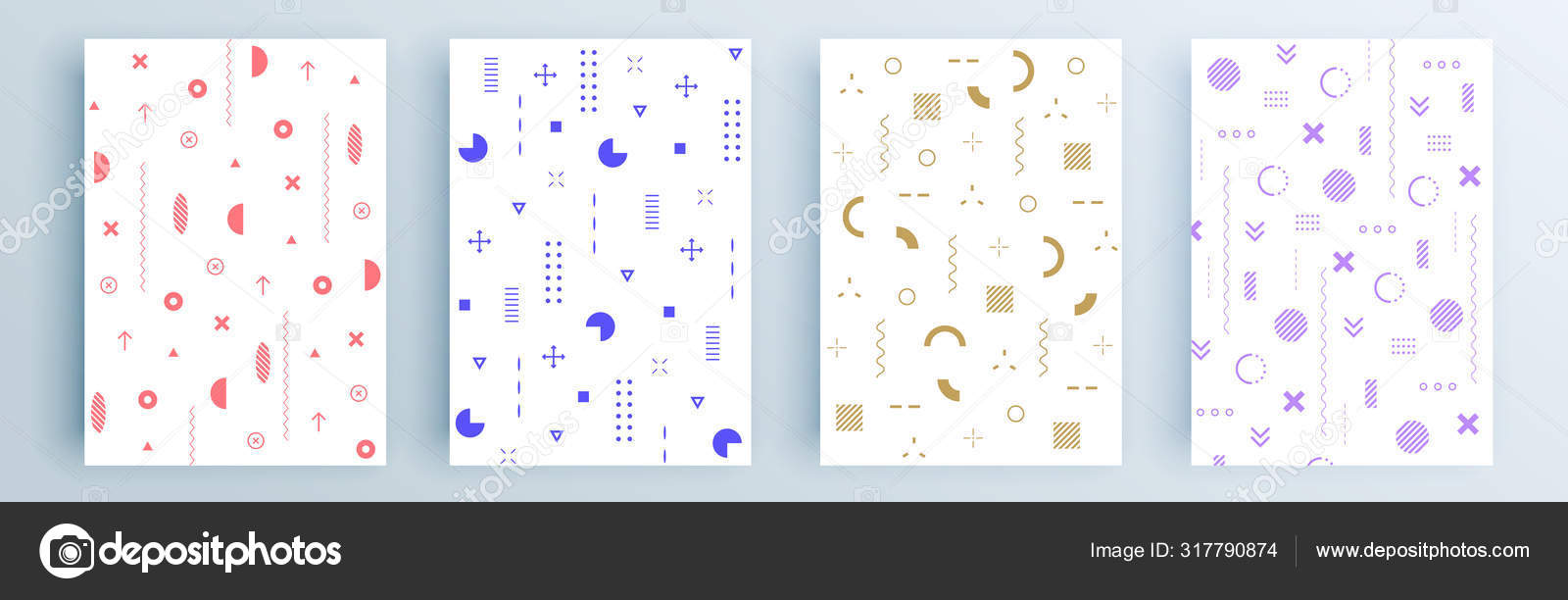 Set Four Vertical Abstract Background Vector Illustration — Stock ...