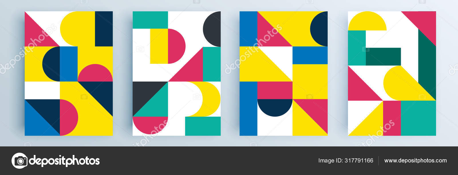 Set Four Vertical Abstract Background Vector Illustration Stock Vector ...