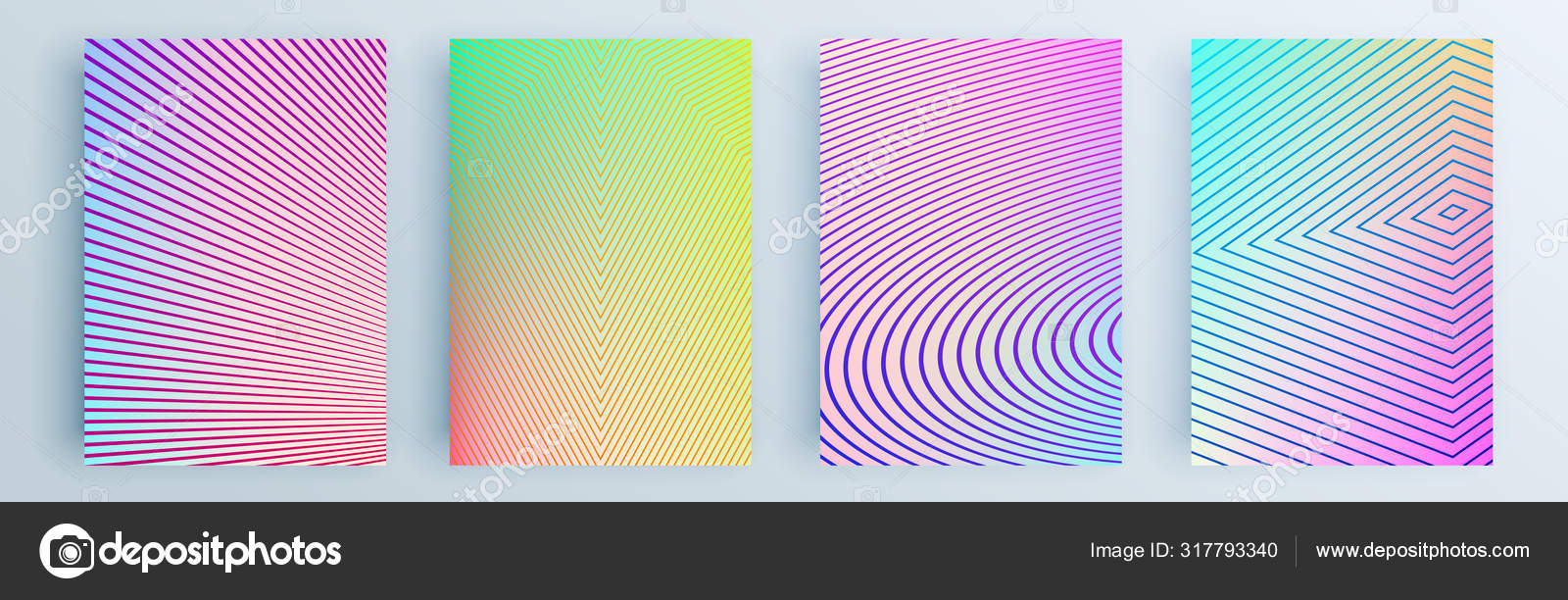 Set Four Vertical Abstract Background Vector Illustration Stock Vector ...