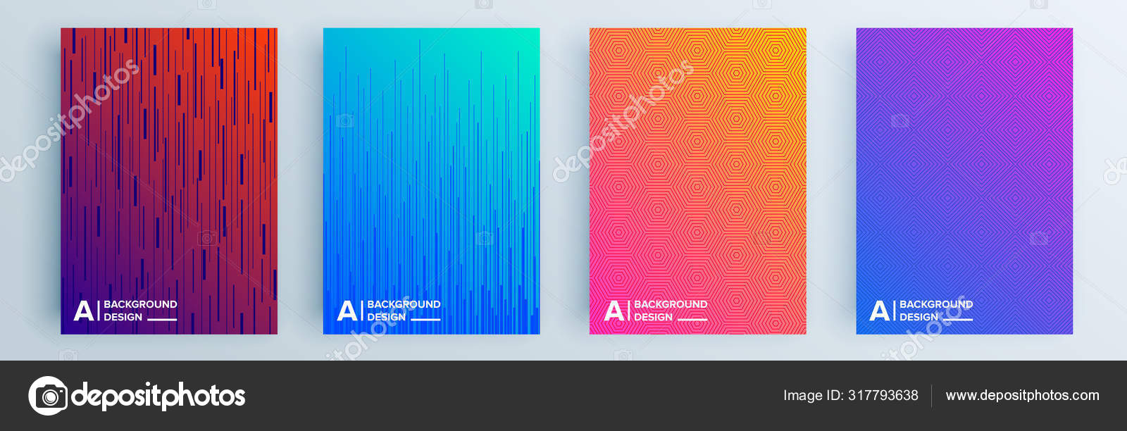 Set Four Vertical Abstract Background Vector Illustration Stock Vector ...