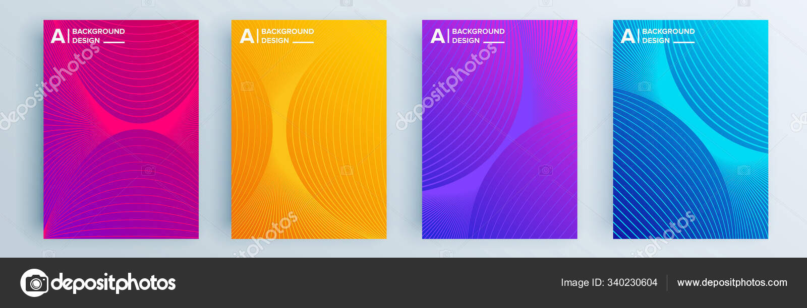 Set Four Vertical Abstract Backgrounds Vector Illustration Stock Vector ...