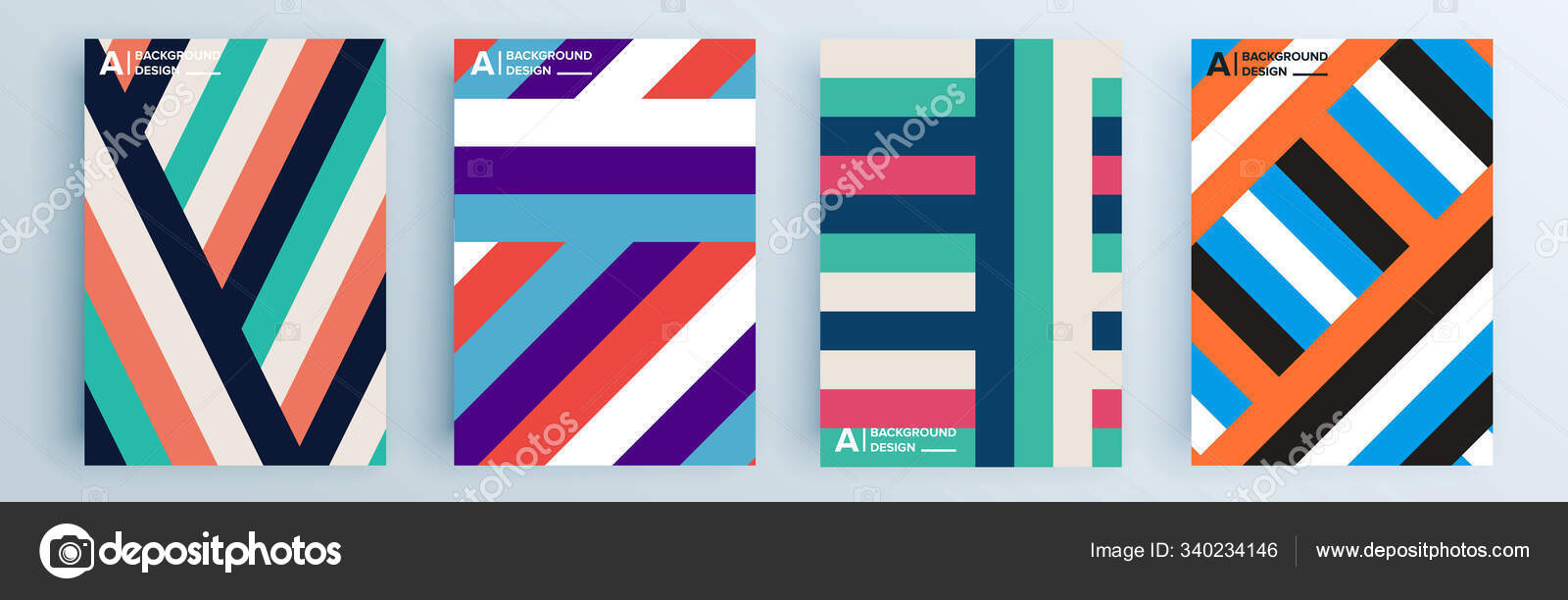 Set Four Vertical Abstract Backgrounds Vector Illustration Stock Vector ...