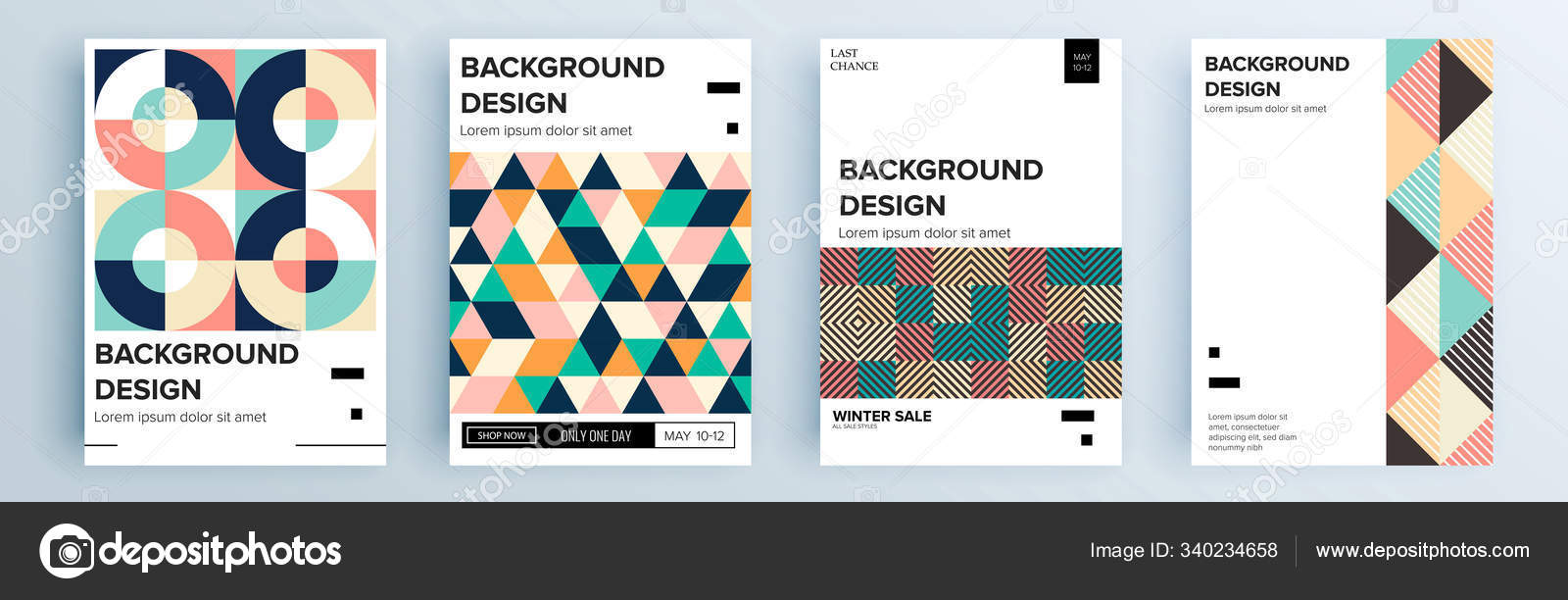 Set Four Vertical Abstract Backgrounds Vector Illustration Stock Vector ...