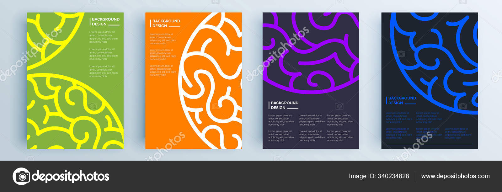 Set Four Vertical Abstract Backgrounds Vector Illustration Stock Vector ...