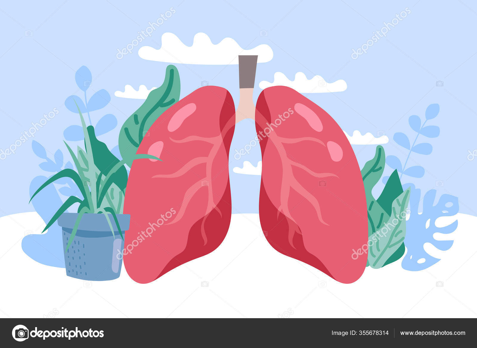 Healthy Lungs Design Vector Illustration — Stock Vector © lepusinensis ...