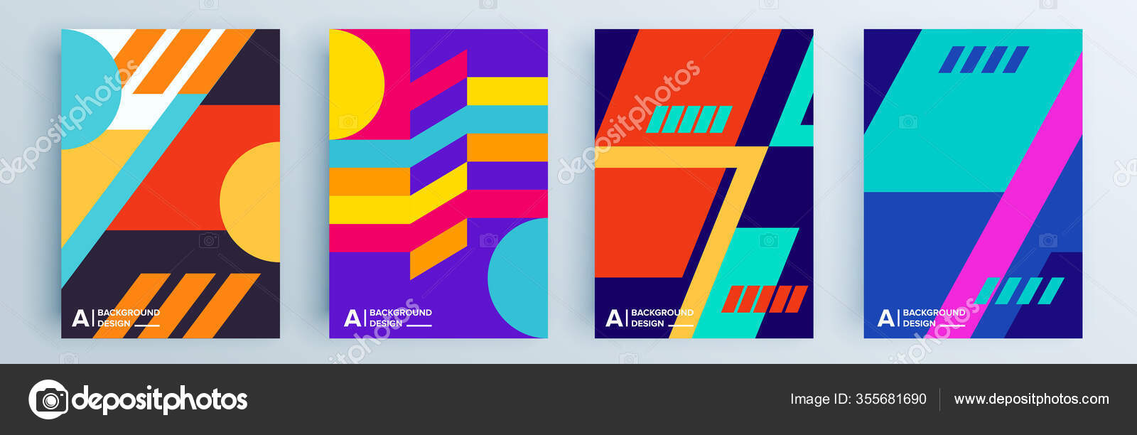 Set Four Abstract Backgrounds Vector Illustration Stock Vector by ...