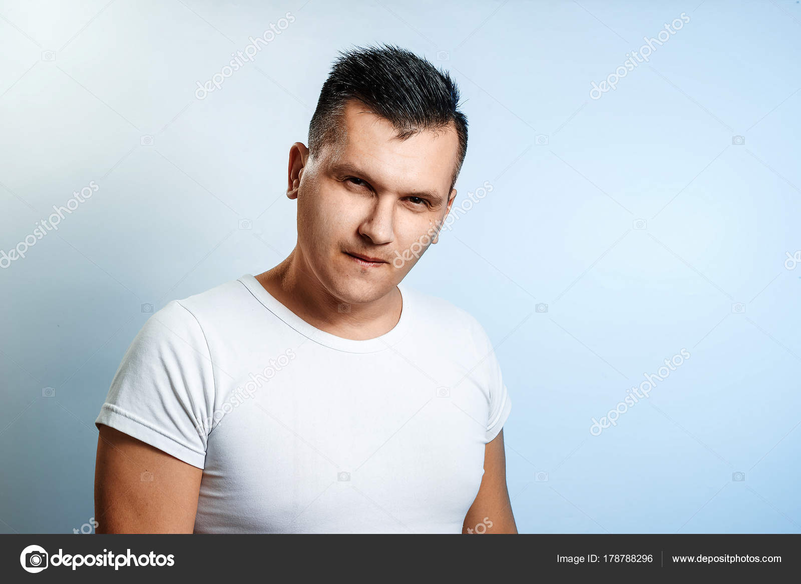 Portrait Man Light Background Close Emotion Importance Superiority ...