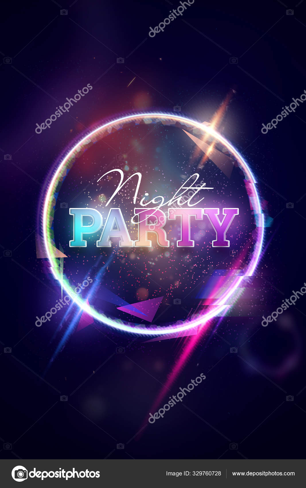 Creative flyer A4 for a night club, the inscription night party on a ...