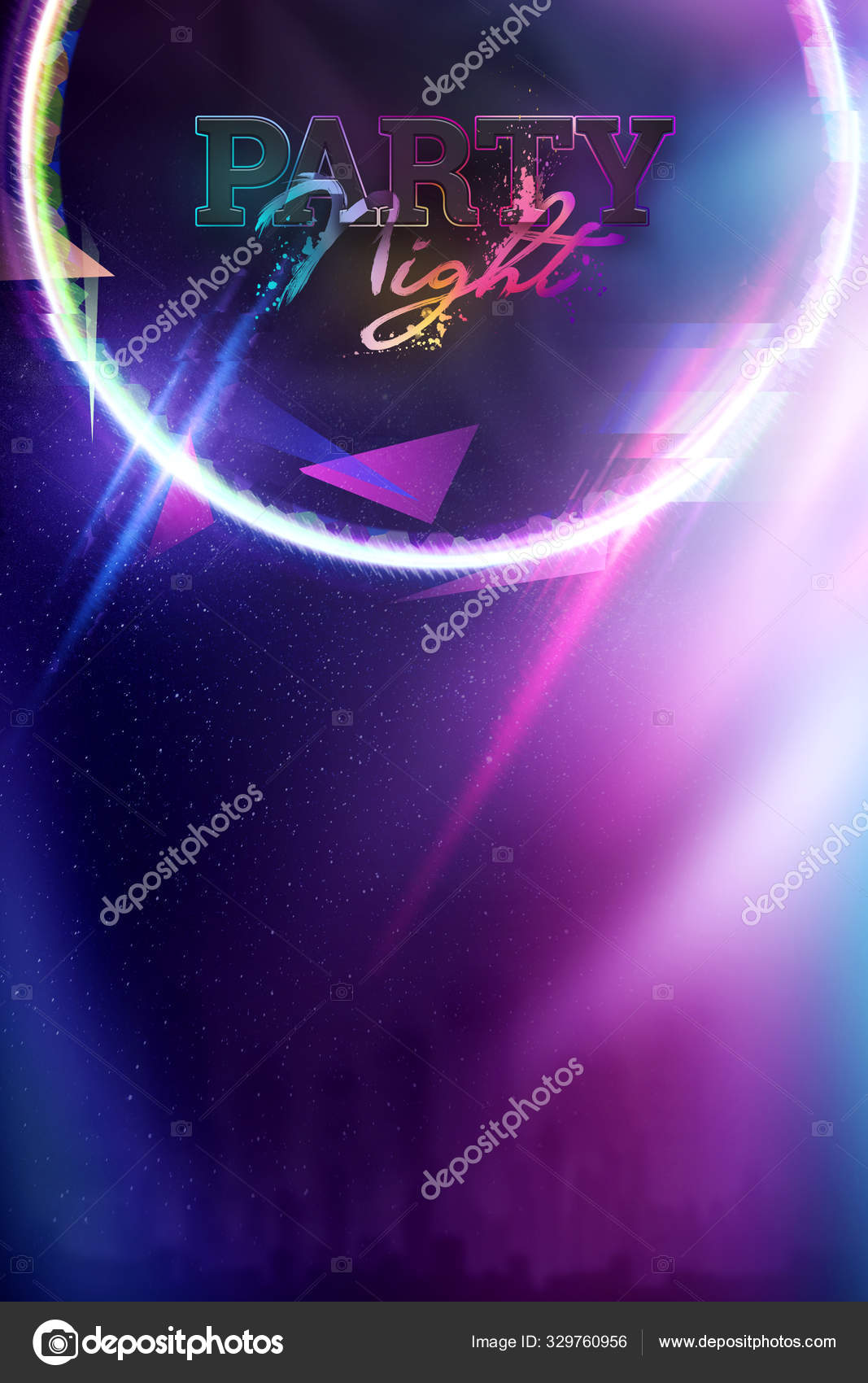 Creative flyer A4 for a night club, the inscription night party on a ...