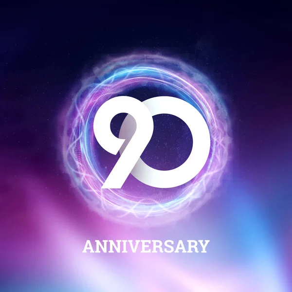 White numbers 90 years anniversary celebration on dark background with ...