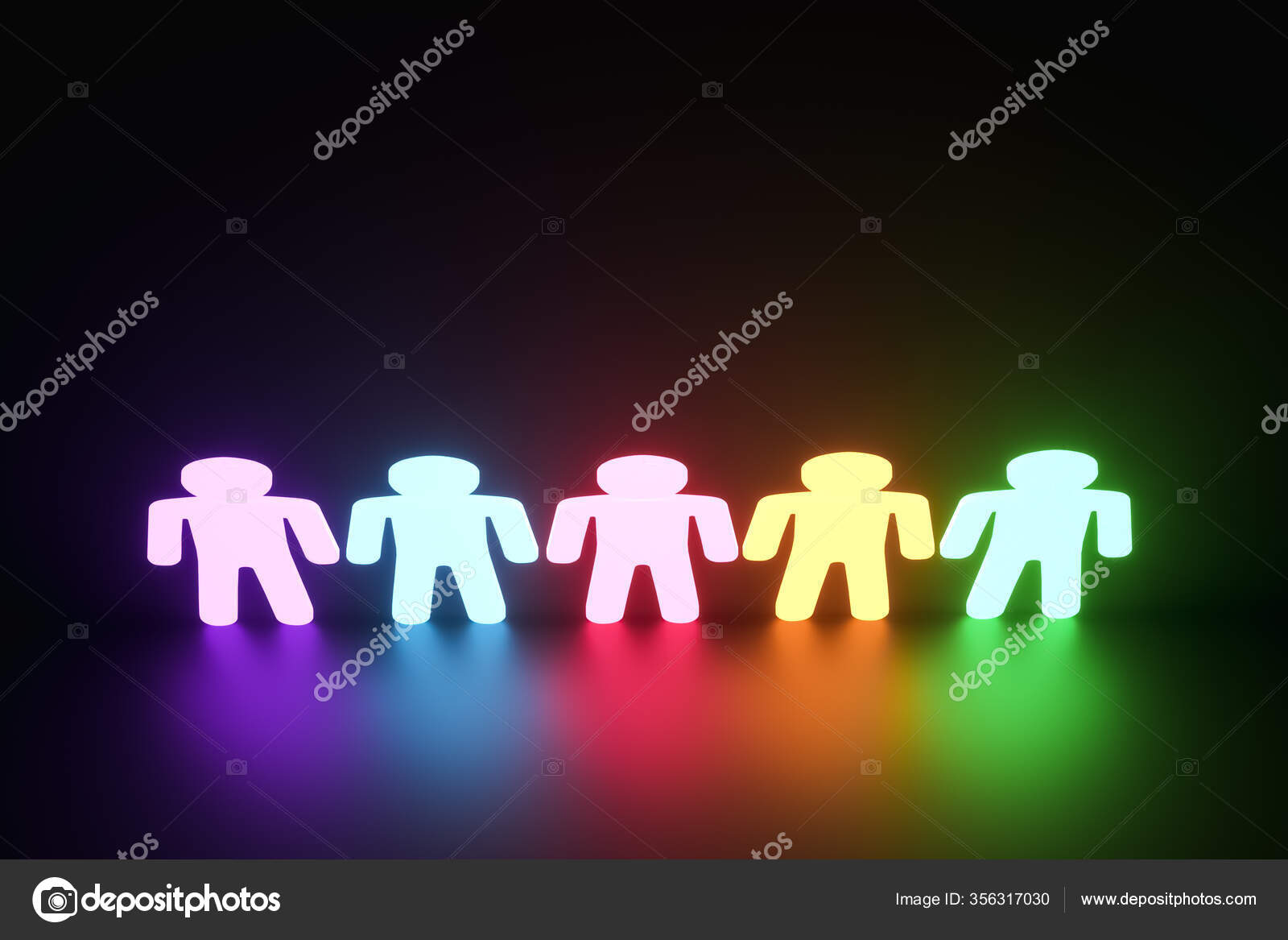 Inclusion Working Group Five Multi Colored Icons Human Worker Dark ...