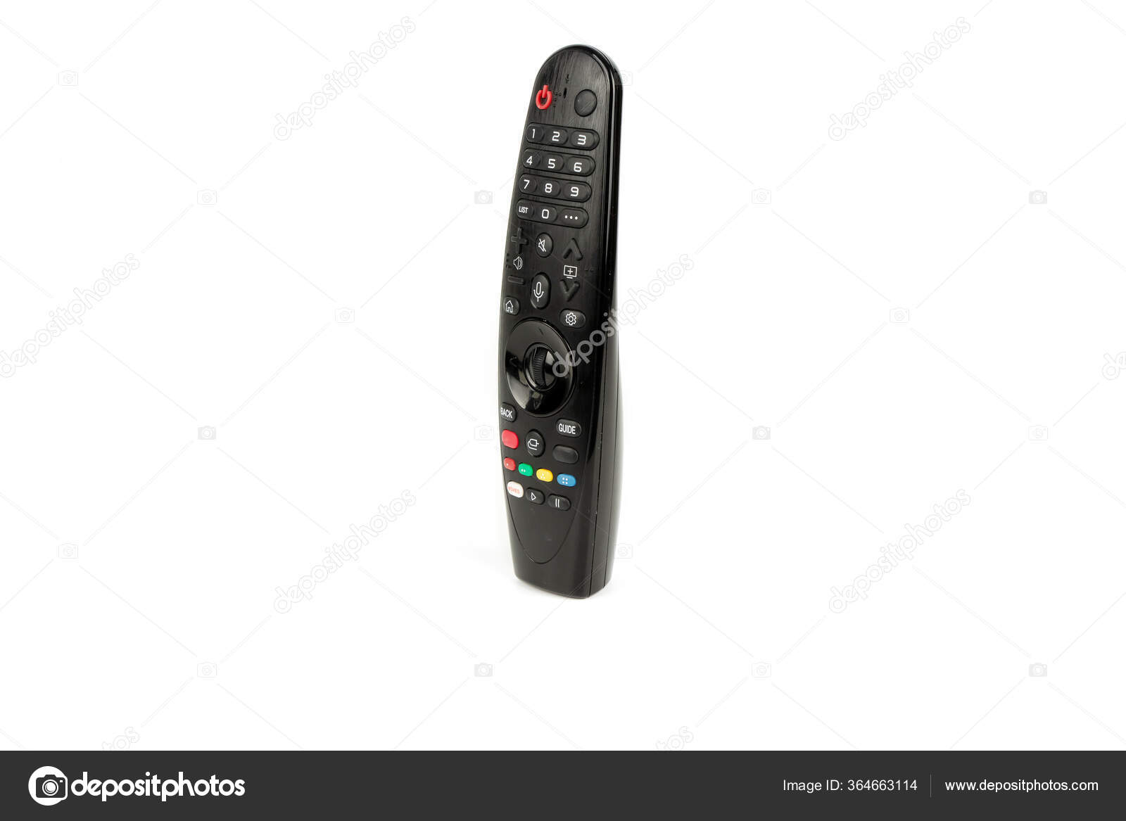 Black Remote Control Isolated White Background — Stock Photo ...