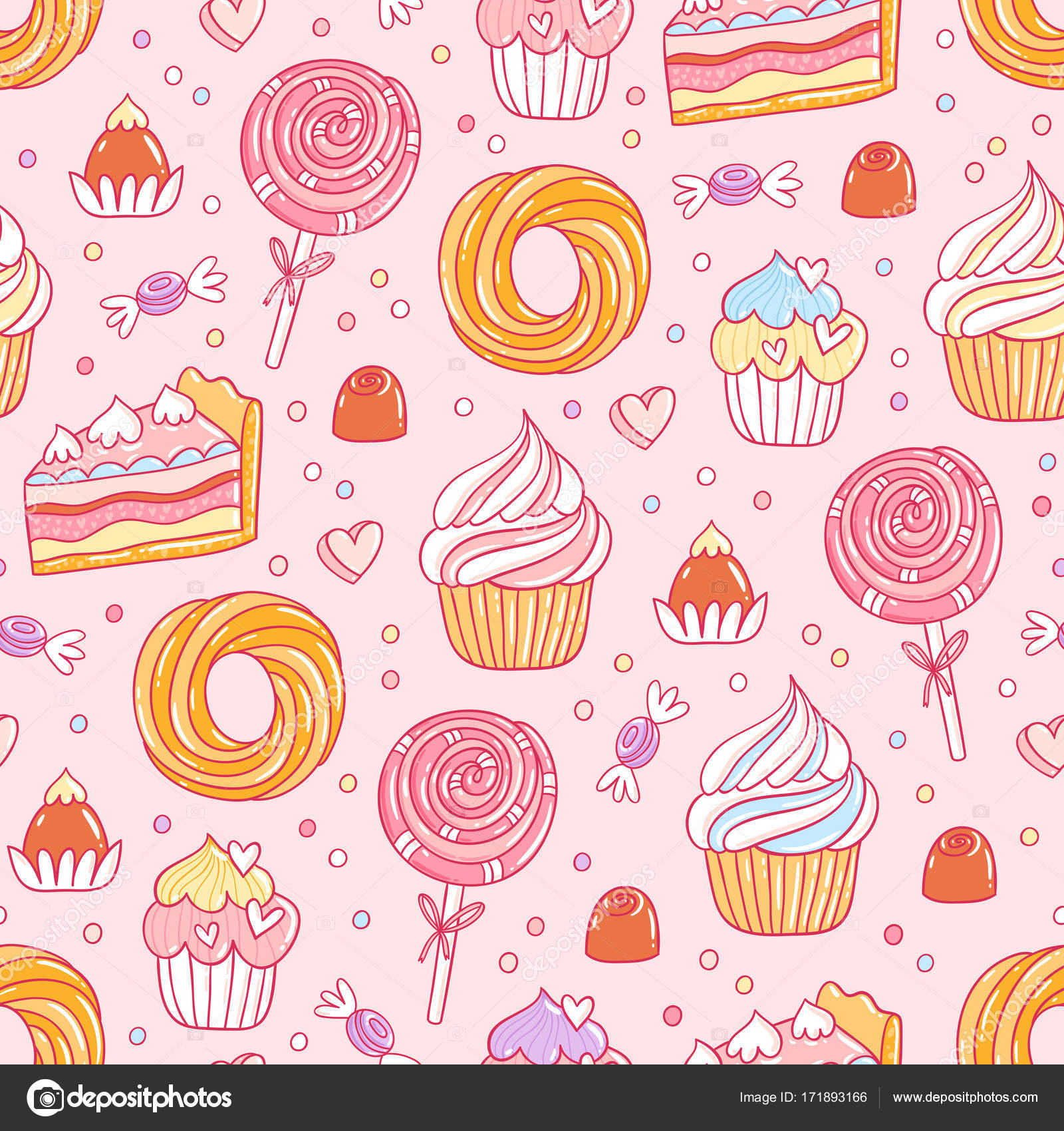 Patrón pastelería y dulces Vector de stock por ©stolenpencil 171893166