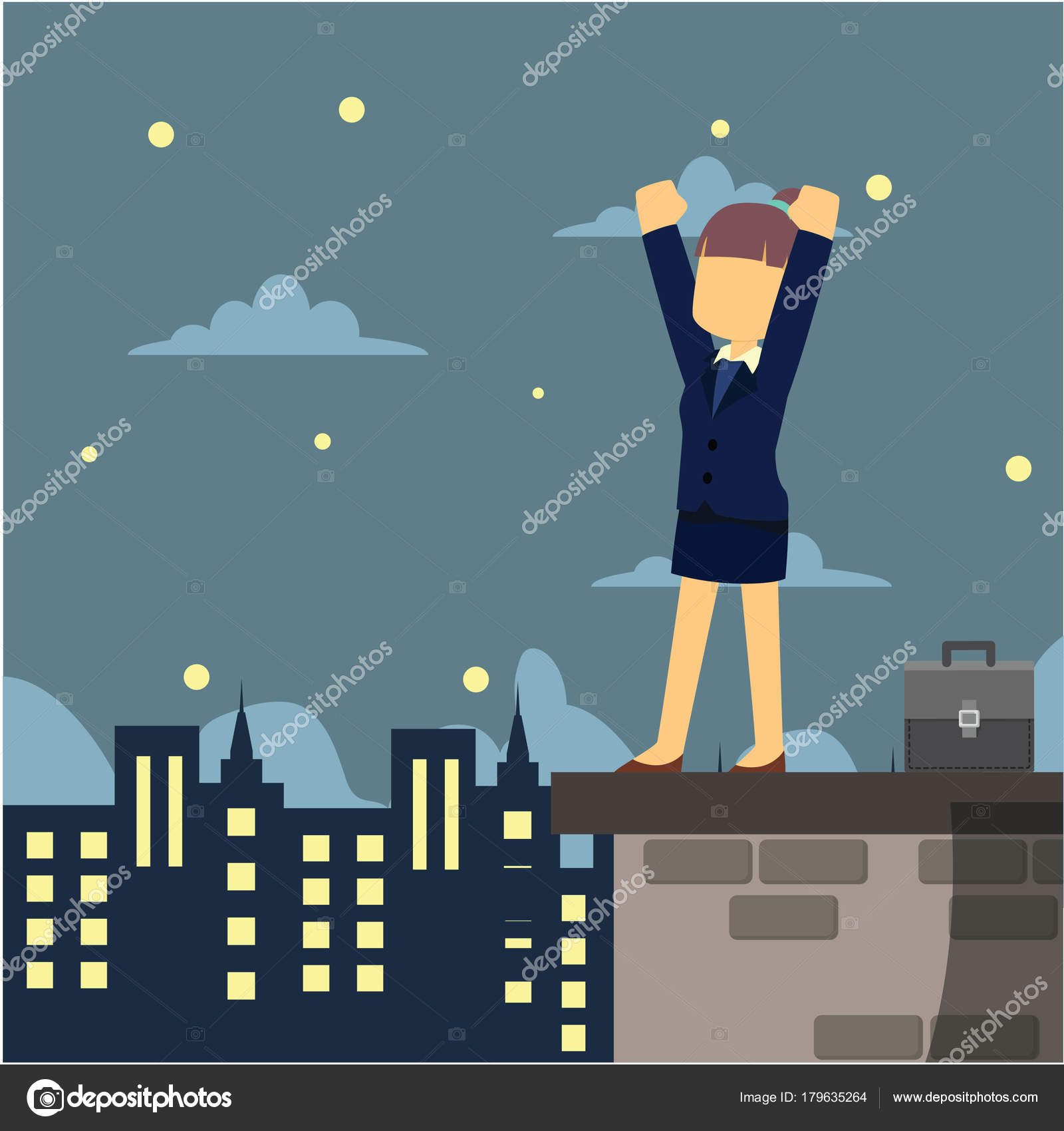 Business Woman Screaming Rooftop Stock Vector Image by ©simpledesign79 ...