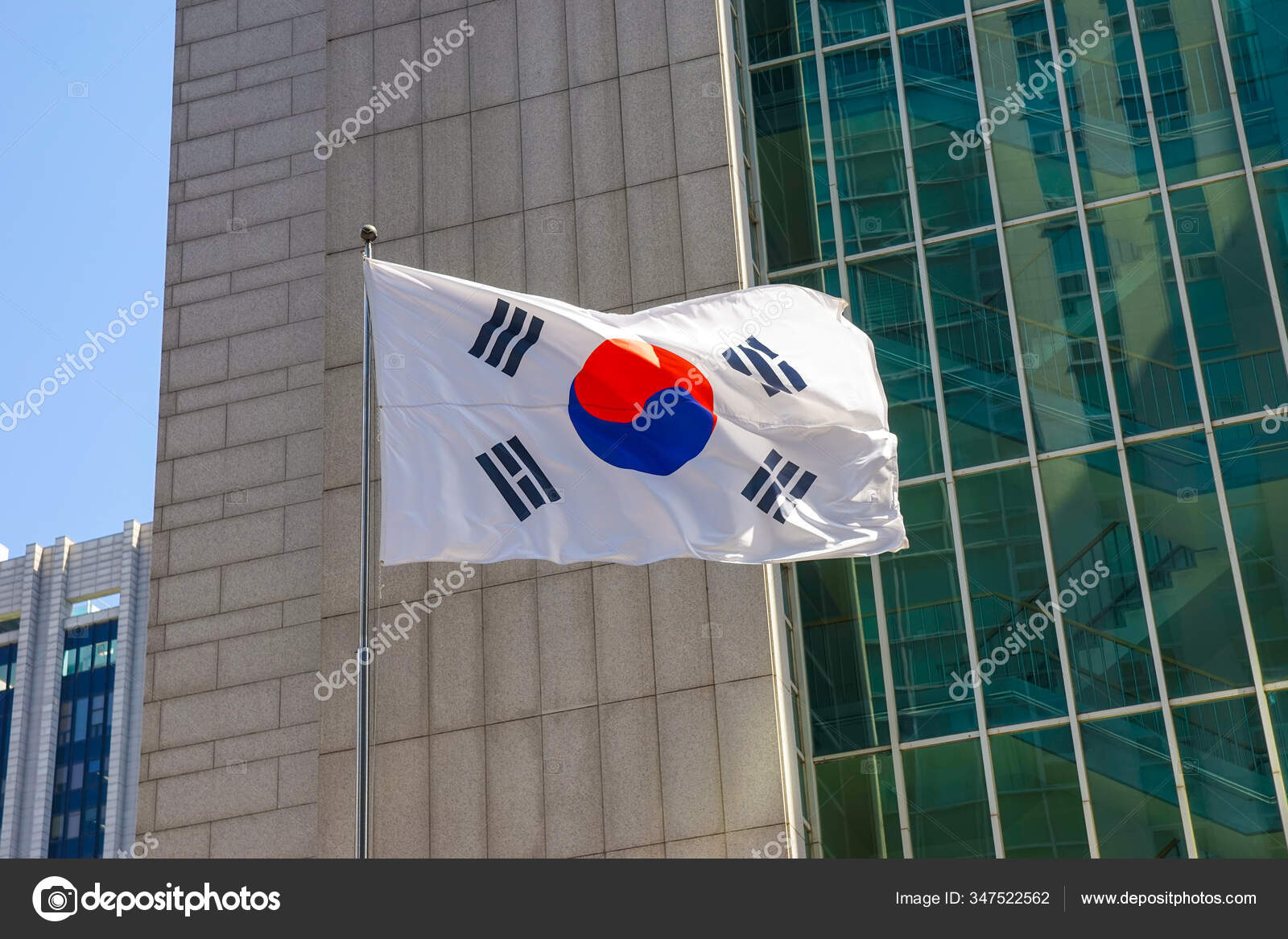 National Flag Republic Korea — Stock Photo © Rateland #347522562