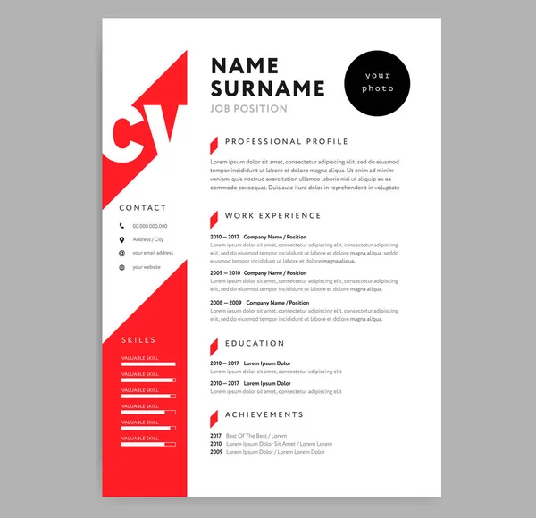Creative CV / resume template green color minimalist vector Stock ... Creative CV / resume template green color minimalist vector Stock ...