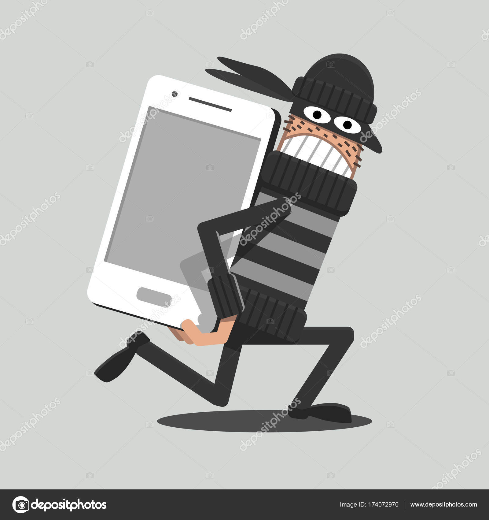 Mobile Thief Stealing Cell Phone Stock Vector by ©andres_aneiros 174072970