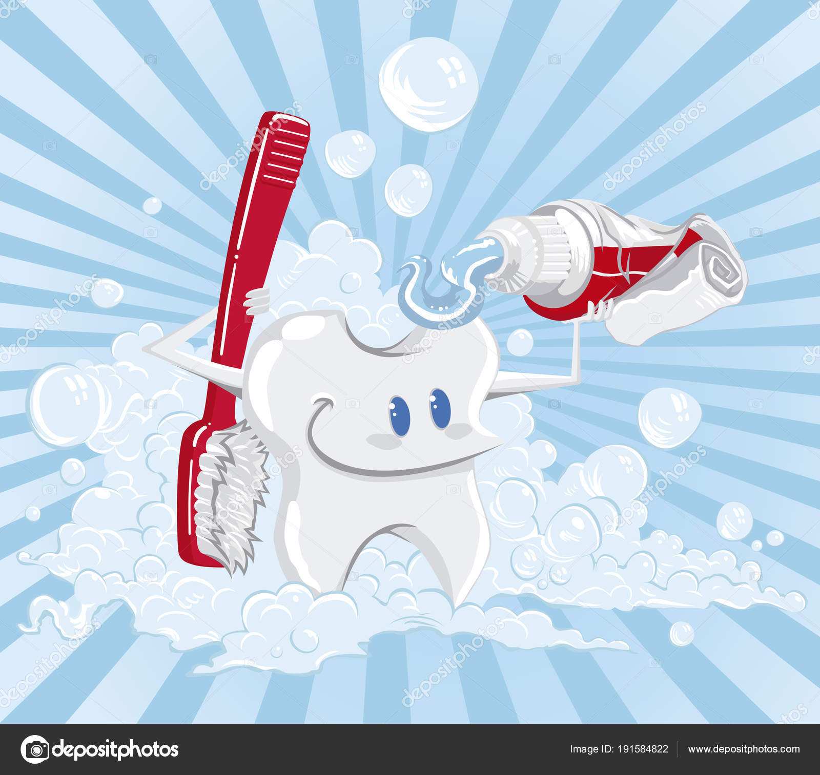 Tooth Giving Shower Toothbrush Toothpaste Foam Lines Background — Stock ...