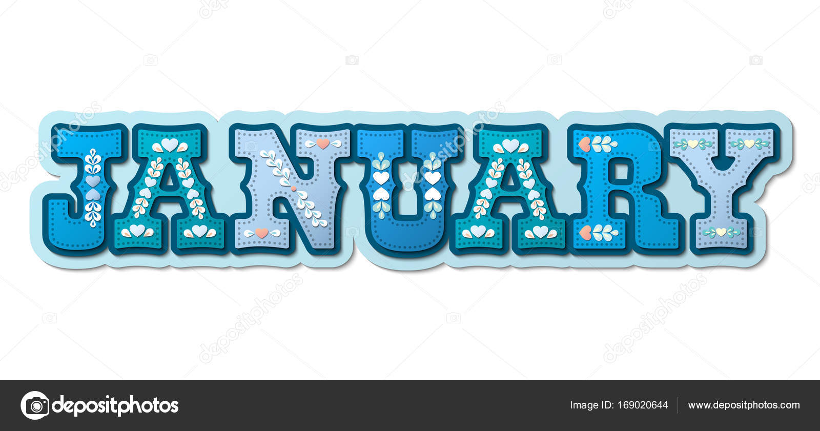 January, illustrated name of calendar month, illustration Stock Vector ...