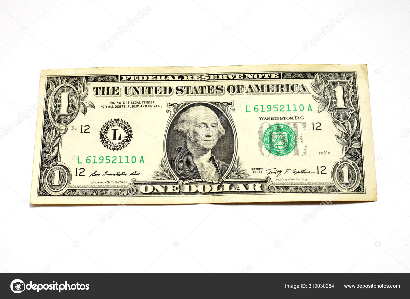 One Dollar Bill White Background — Stock Editorial Photo © lotas #319030254