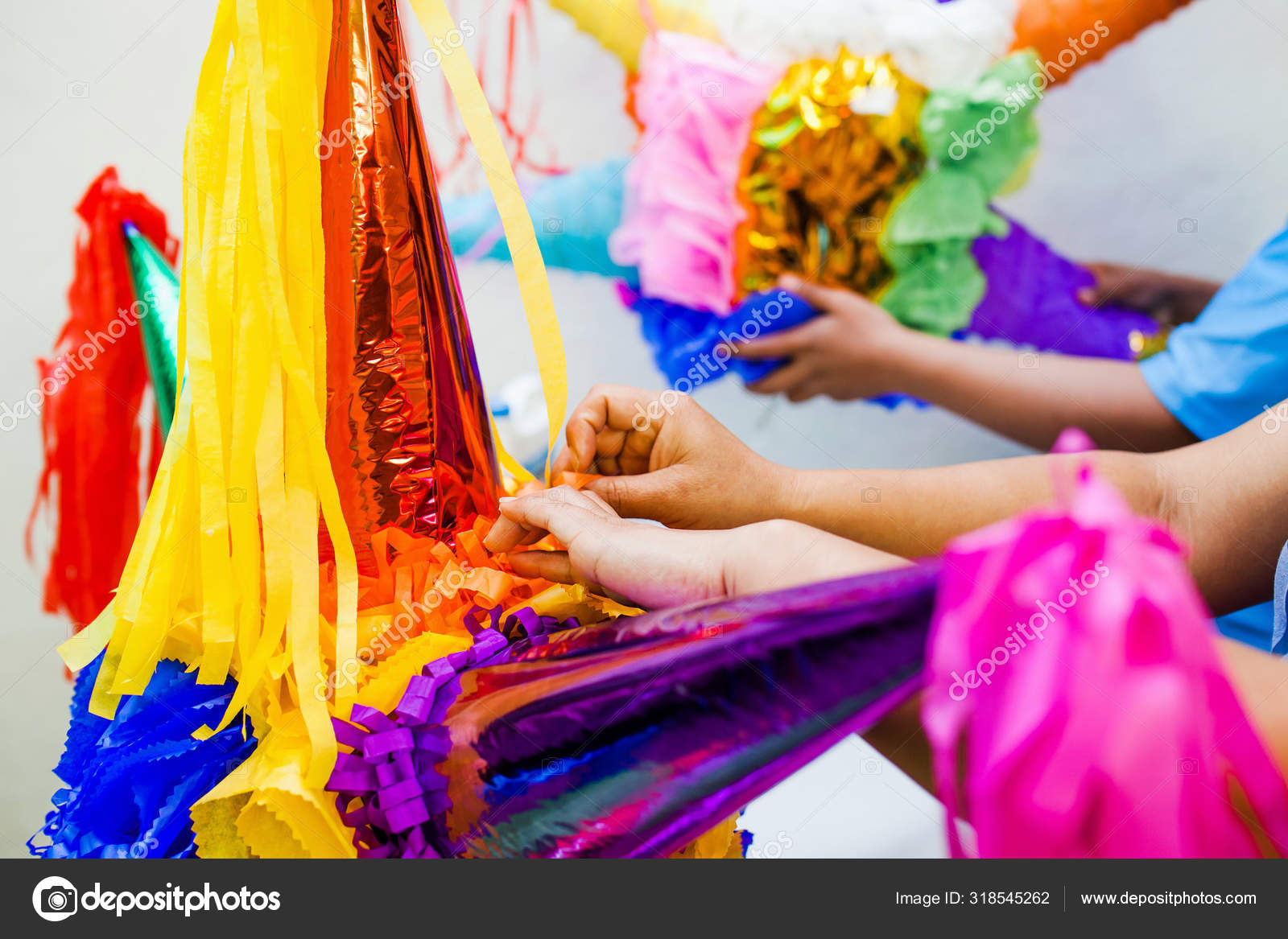 Making a Mexican Pinata handmade for posadas in Christmas Mexico Stock ...